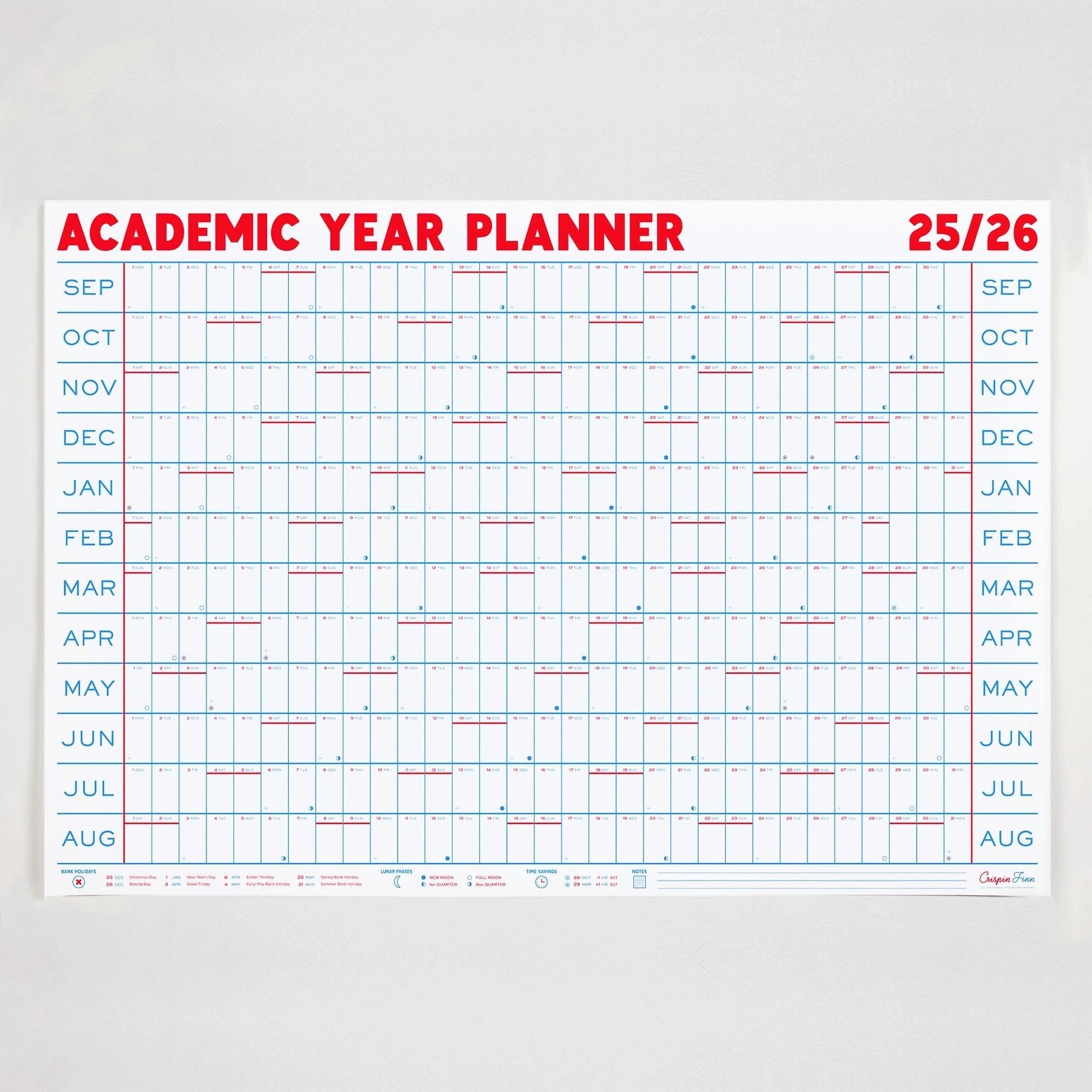 2025/2026 Academic Year Planner - Landscape View – Wms&Co.