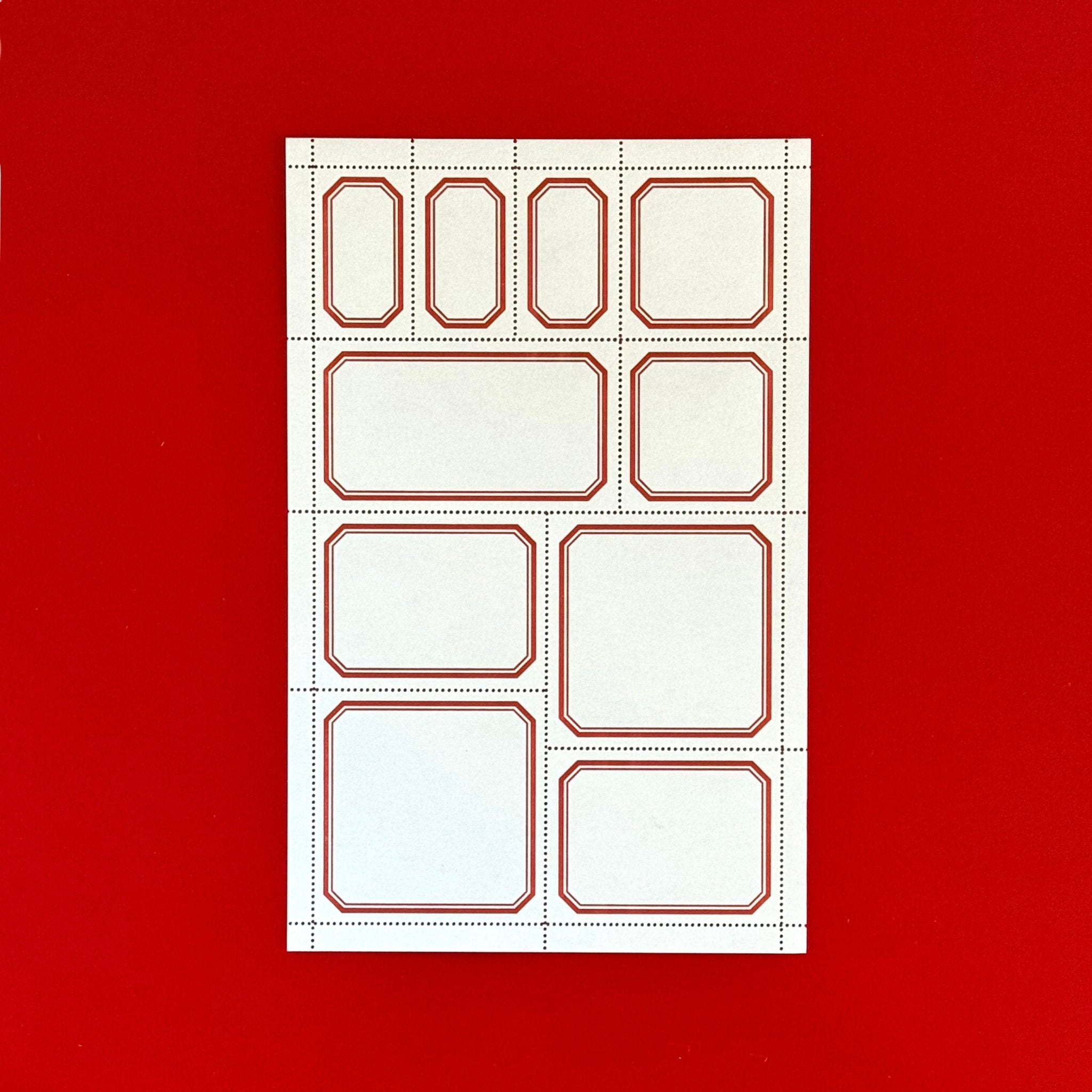 Classic Gummed Labels with Red Borders for organization and labeling ...