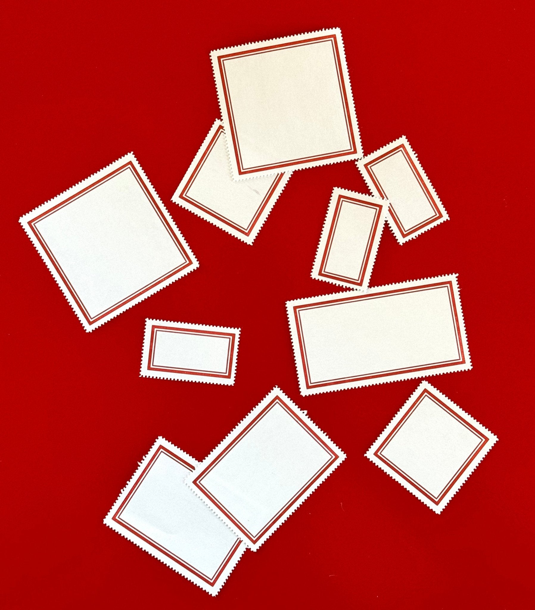 Classic Gummed Labels with Red Borders for organization and labeling ...