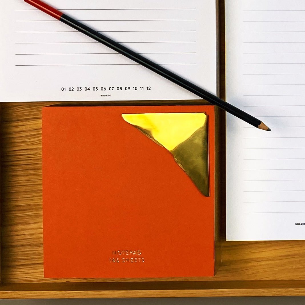 Colorpads: Red notepads with gold edging – Wms&Co.