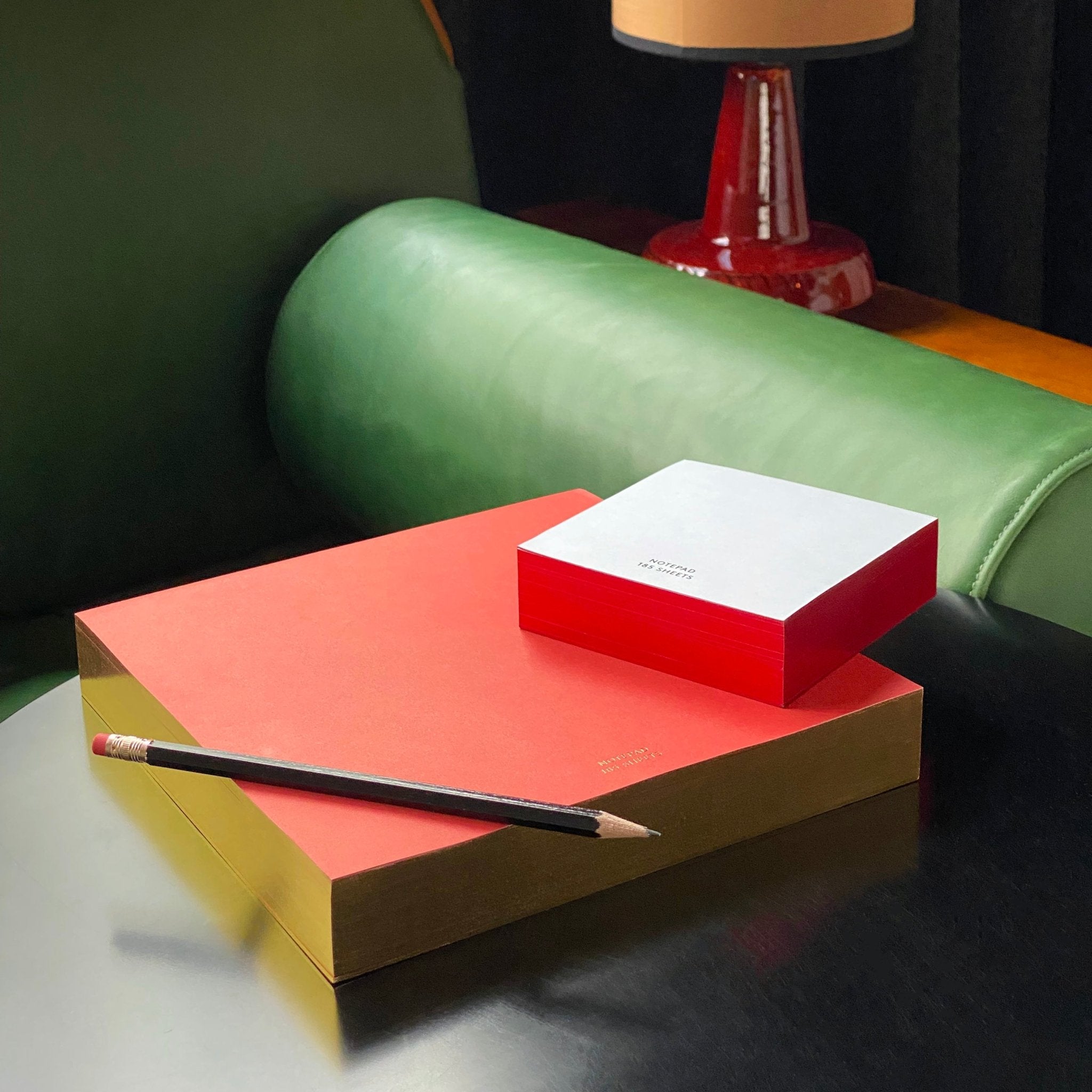 Colorpads: Red notepads with gold edging – Wms&Co.
