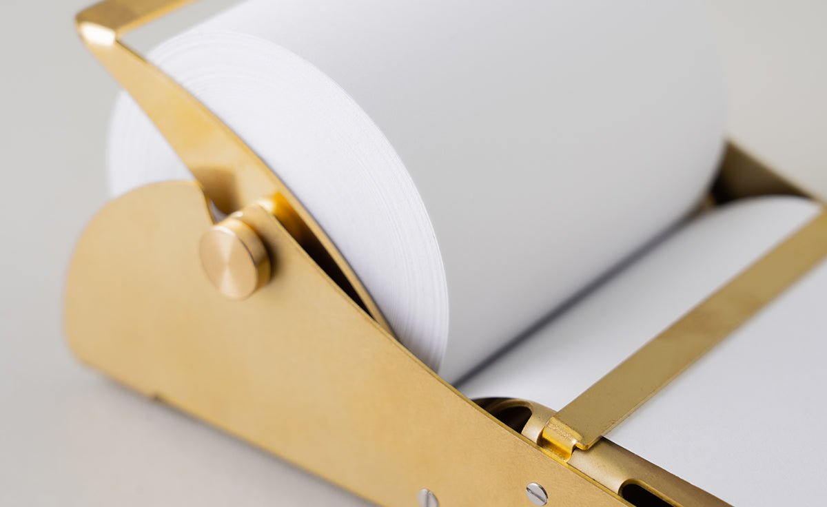Desktop Roll Note Pad: Brass | Korean Solid Brass Note Dispenser – Wms&Co.