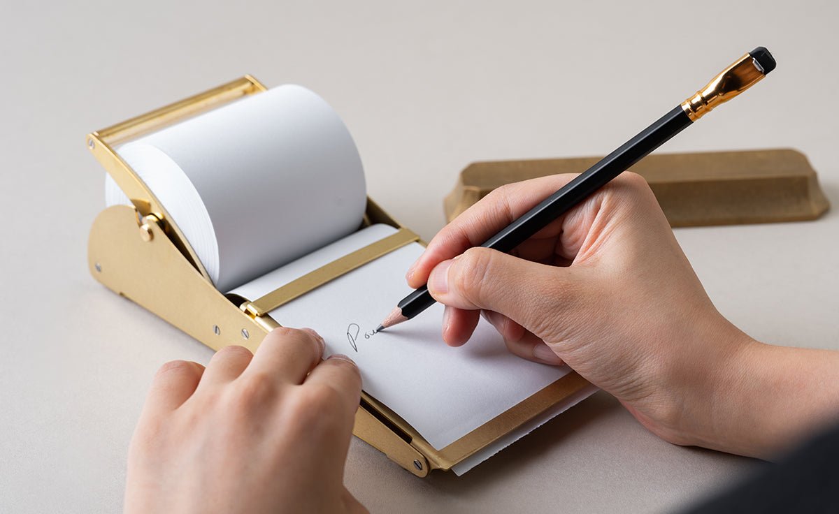 Desktop Roll Note Pad: Brass | Korean Solid Brass Note Dispenser – Wms&Co.