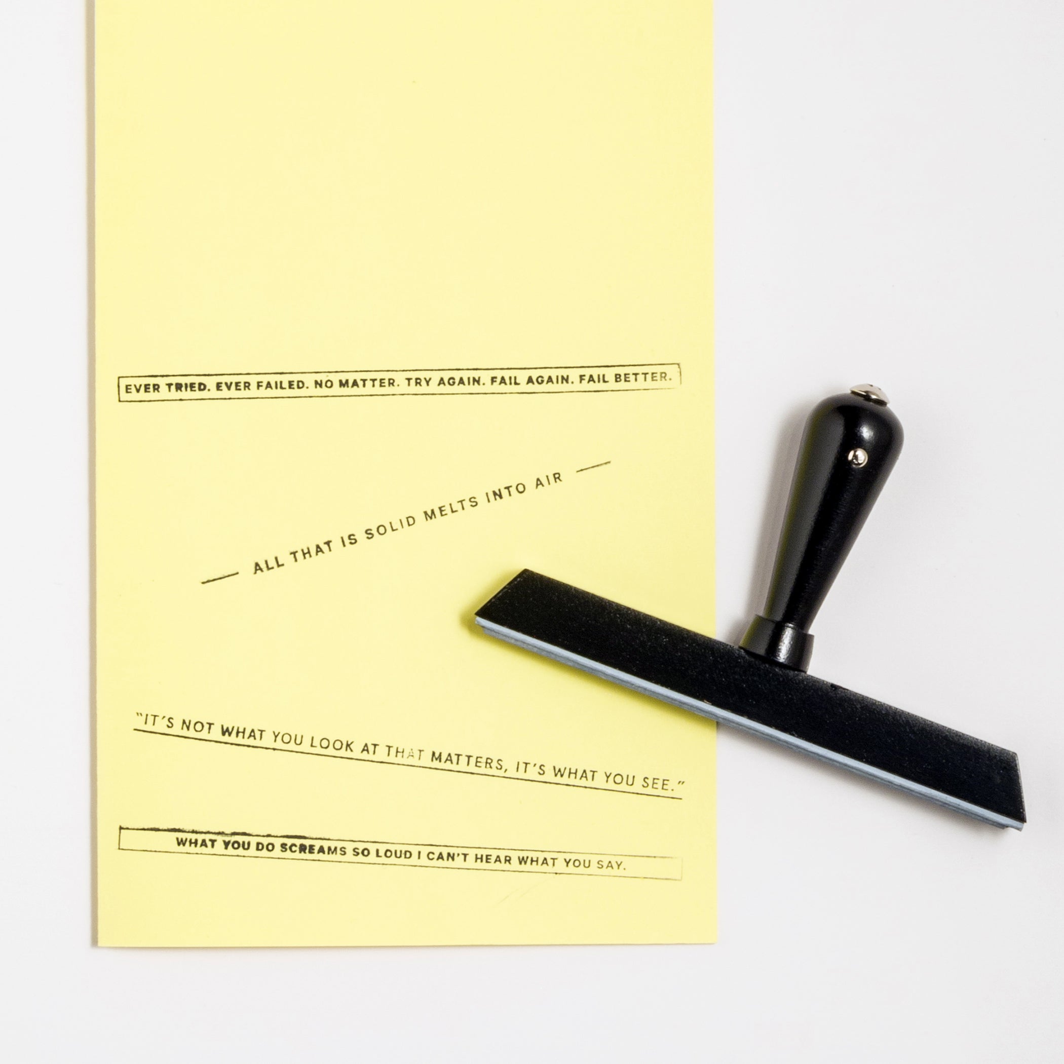 Custom Philosophical Quote Rubber Stamp - Single Line – Wms&Co.